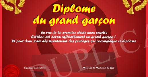 Diplome du grand garcon