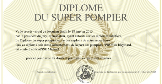 Diplome du super pompier