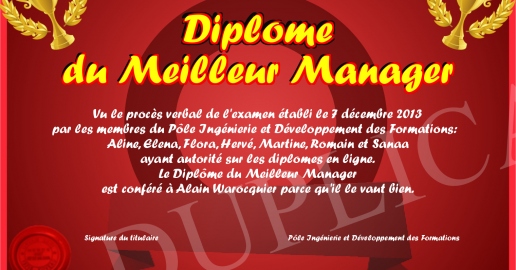 Diplome du Meilleur Manager