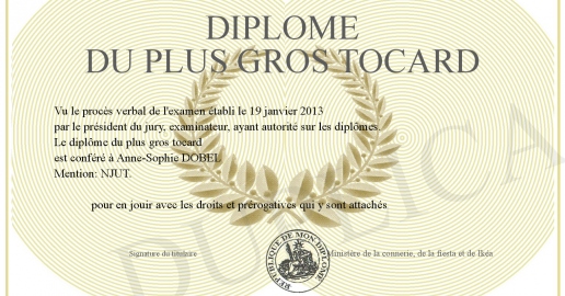 Diplome du plus gros tocard