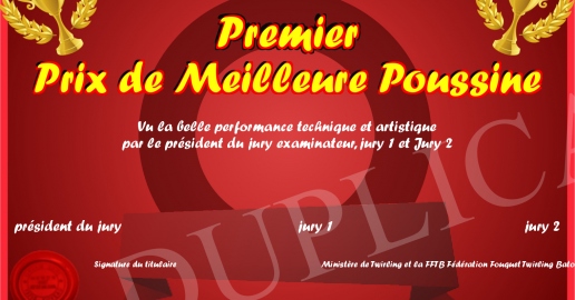 Premier Prix de Meilleure Poussine