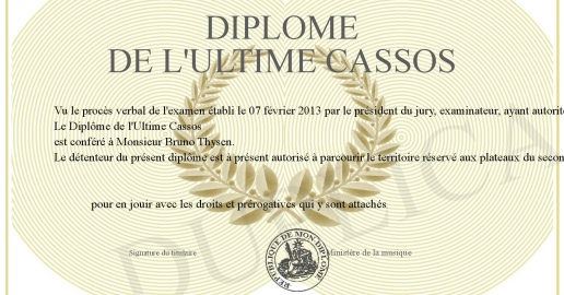 Diplome de l ultime Cassos