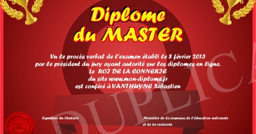 Diplome du MASTER