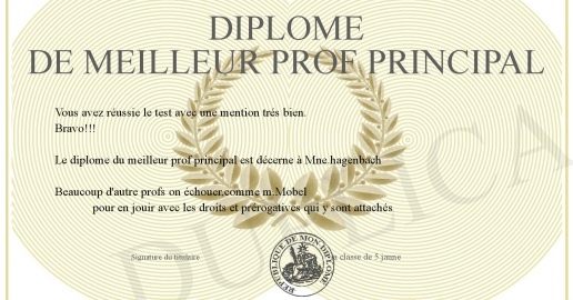 diplome de meilleur prof principal