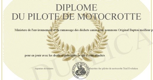 Diplome du pilote de motocrotte