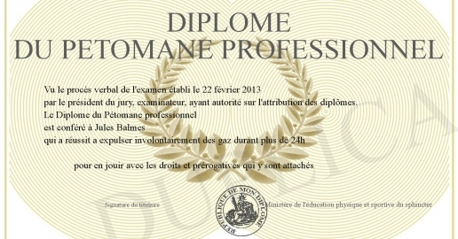Diplome du Petomane professionnel