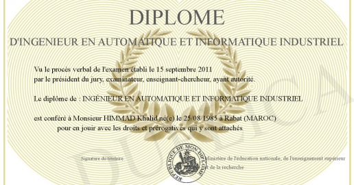 Diplome d ingenieur en automatique et informatique industriel