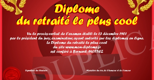 Diplome du retraite le plus cool