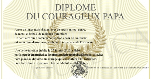 Diplome du courageux Papa