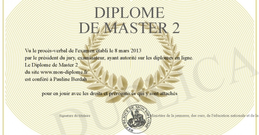 Diplome de Master 2