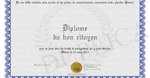 Diplome du bon citoyen
