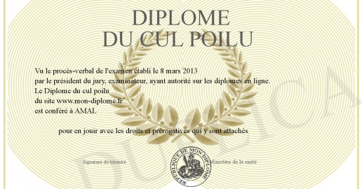 Diplome du cul poilu