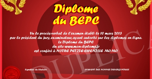 Diplome du BEPC
