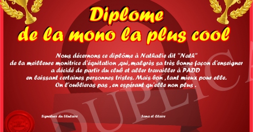 Diplome de la mono la plus cool