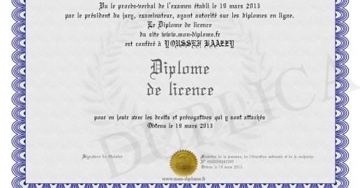 Diplome de licence