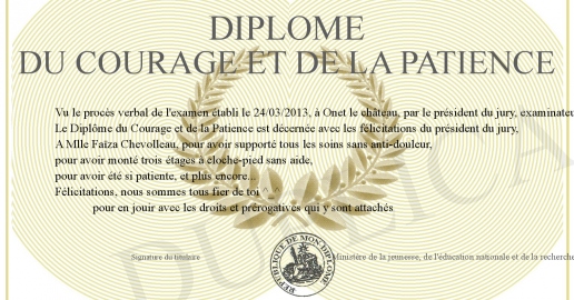 Diplome du Courage et de la Patience