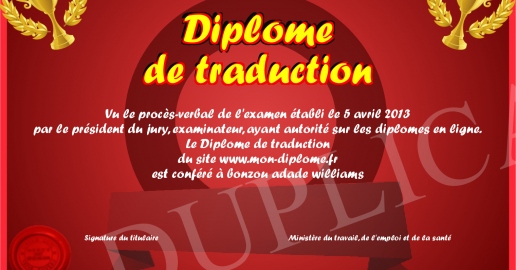 Diplome de traduction