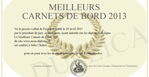 Meilleurs Carnets de Bord 2013