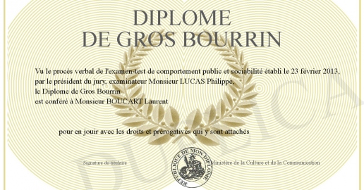 Diplome de Gros Bourrin