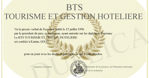 BTS TOURISME ET GESTION HOTELIERE