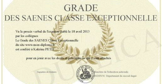 Grade des SAENES Classe Exceptionnelle