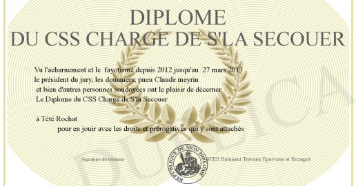 Diplome du CSS Charge de S la Secouer
