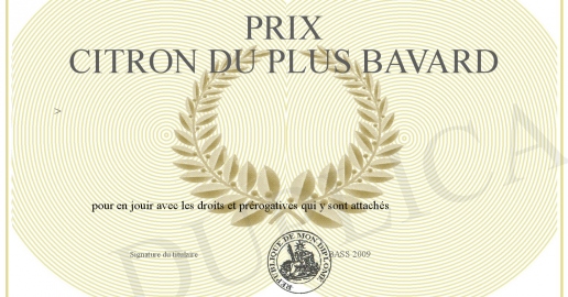 Prix citron du plus bavard