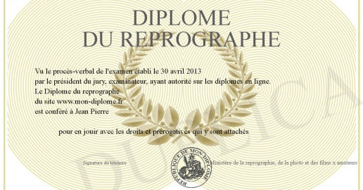Diplome du reprographe