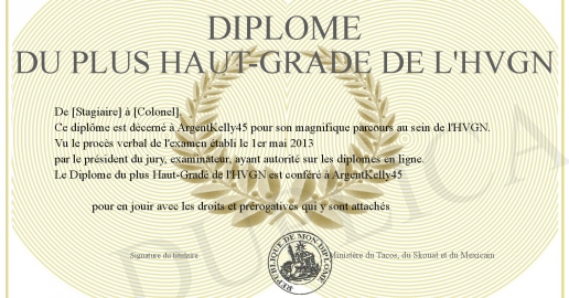 Diplome du plus Haut-Grade de l HVGN