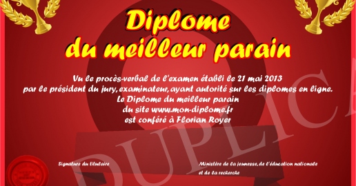 Diplome du meilleur parain