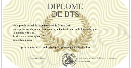 Diplome de BTS