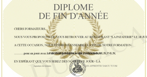 DIPLOME DE FIN D ANNÉE
