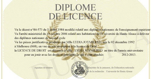 Diplome de licence