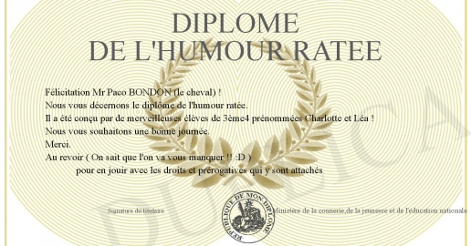 Diplome de l Humour ratee