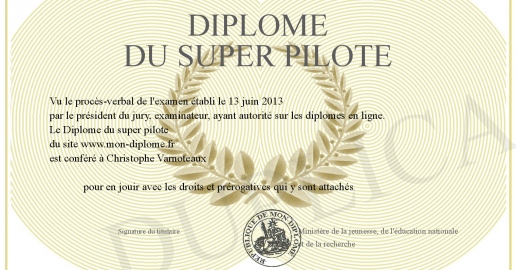 Diplome du super pilote