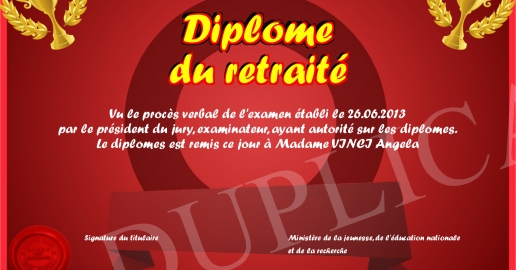 Diplome du retraite