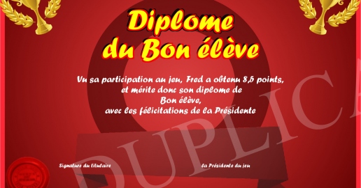Diplome du Bon eleve