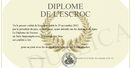 Diplome de l escroc