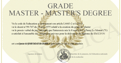 GRADE MASTER - MASTER S DEGREE