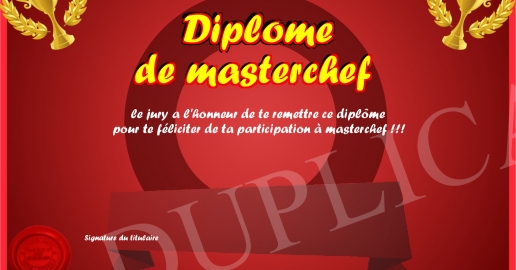 Diplome de masterchef