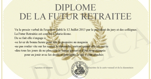 Diplome de la Futur Retraitee