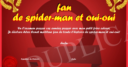 fan de spider-man et oui-oui