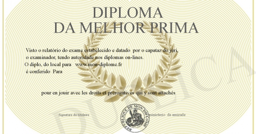 Diploma da melhor prima