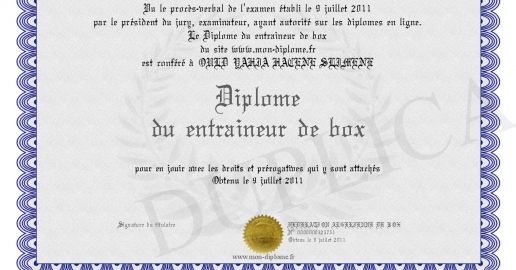 Diplome du entraineur de box