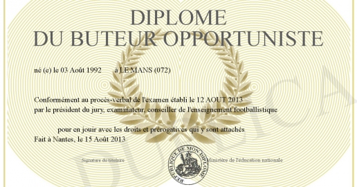 Diplome du buteur opportuniste