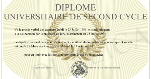 Diplome universitaire de second cycle