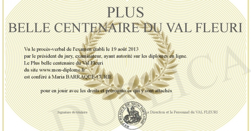 Plus belle centenaire du Val Fleuri