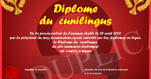 Diplome du cunilingus