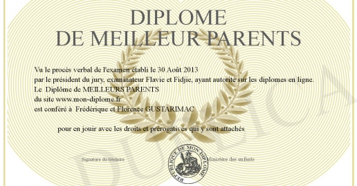 Diplome de meilleur parents