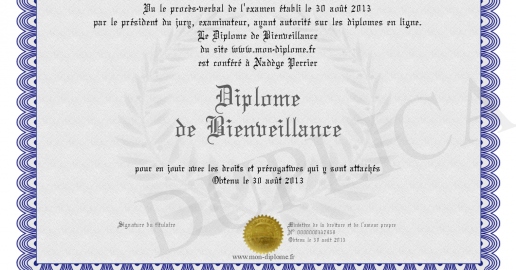 Diplome de Bienveillance
